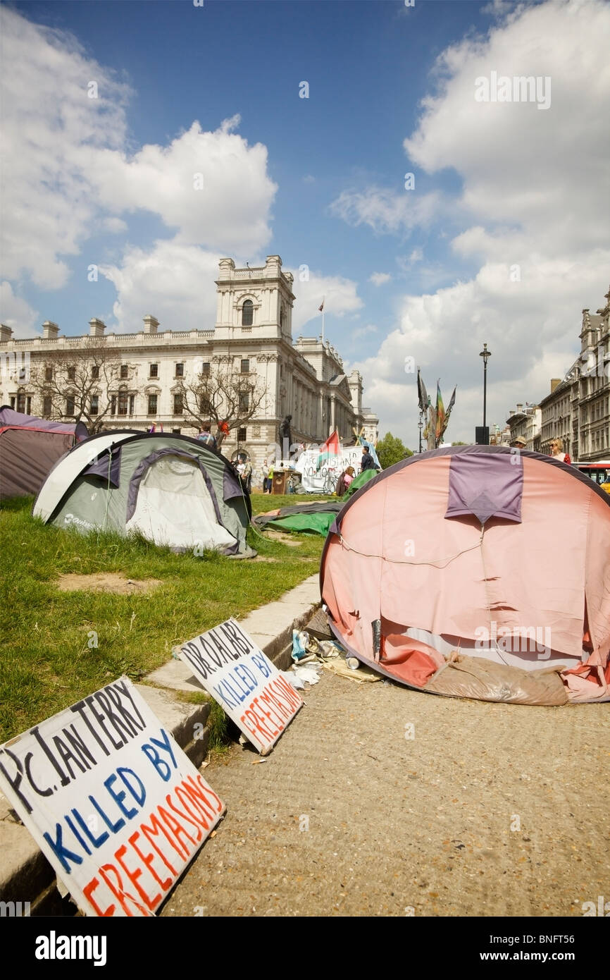 Democracy Village, Peace Camp, Parliament Square, London Stock Photo ...