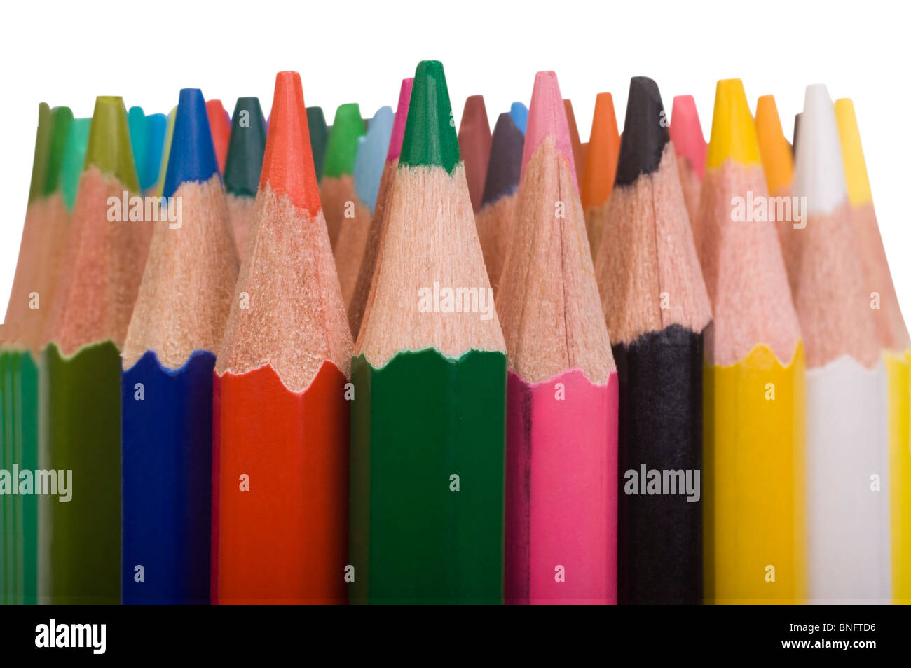 Close-up of a bundle of colored pencils Stock Photo - Alamy