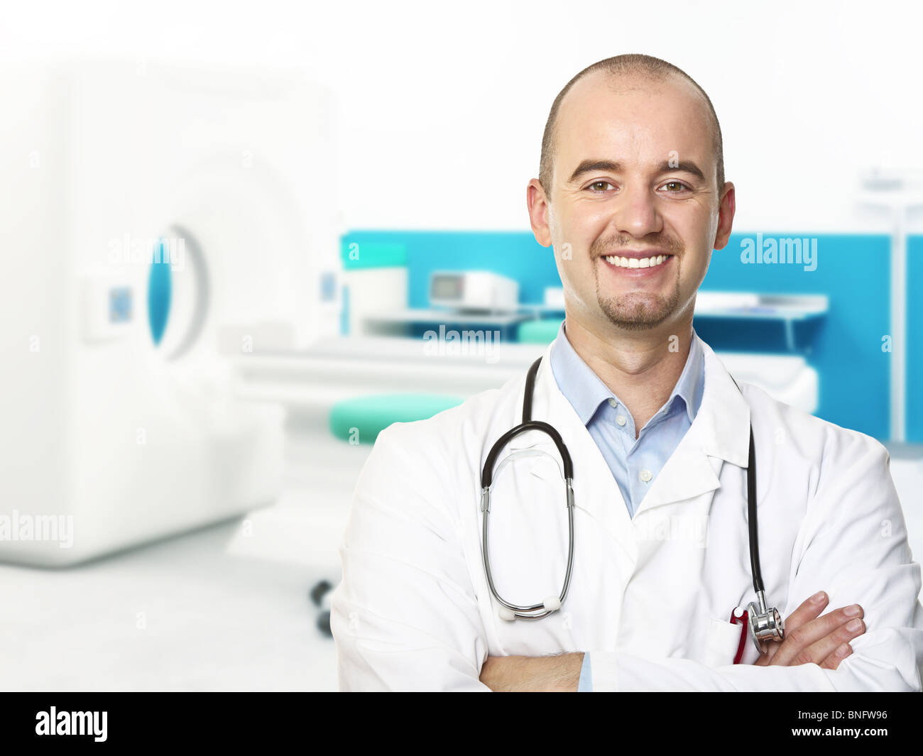 confident young doctor and hospital indoor background Stock Photo - Alamy