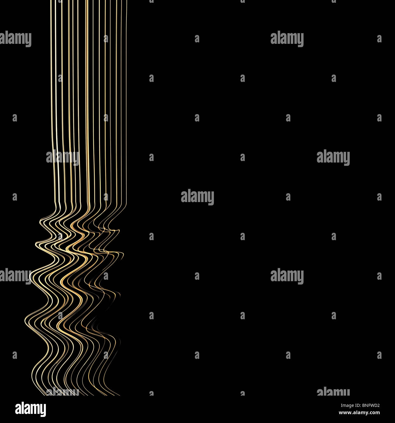 Glowing lines on the left side of the square image on a black ...