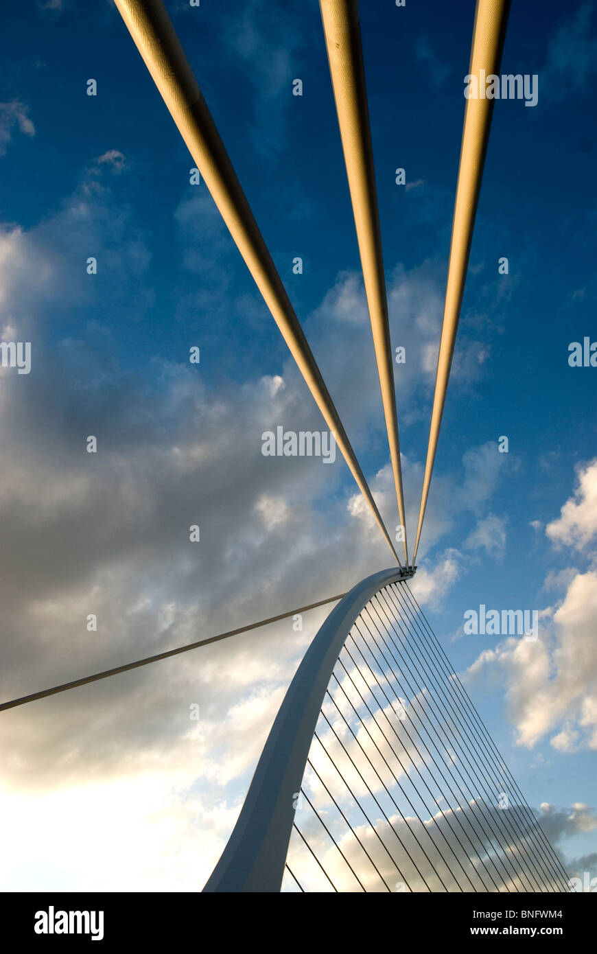 Detail of Samuel Beckett Bridge over the River Liffey, Dublin Stock ...