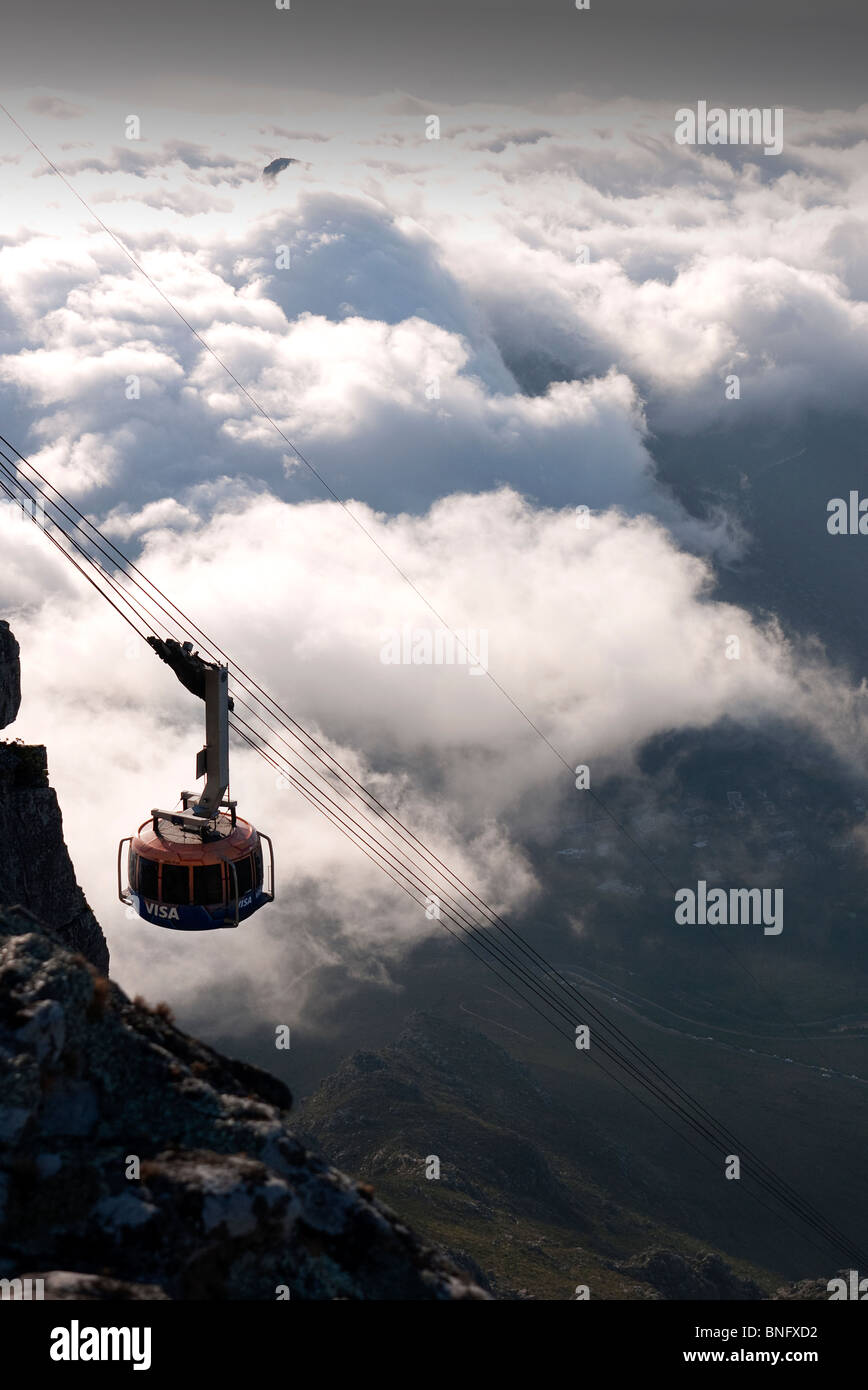 Cable car on Table Mountain Cape town South Africa Stock Photo - Alamy