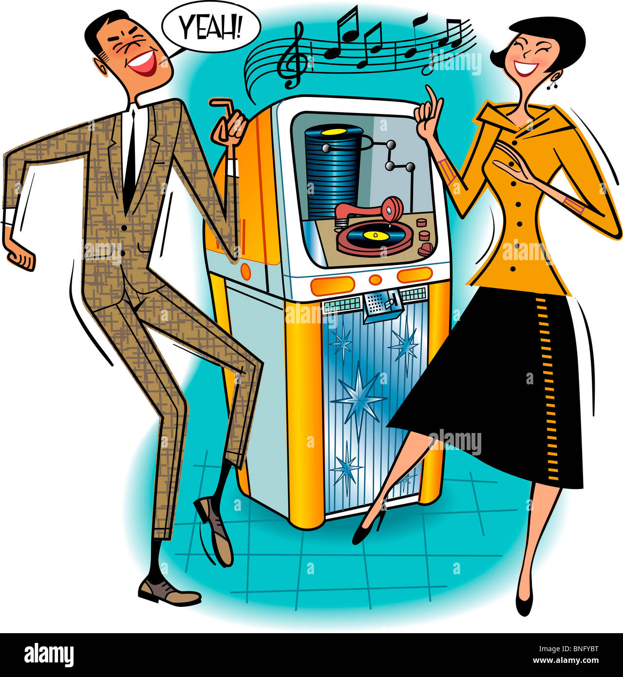Jukebox Couple High Resolution Stock Photography and Images - Alamy