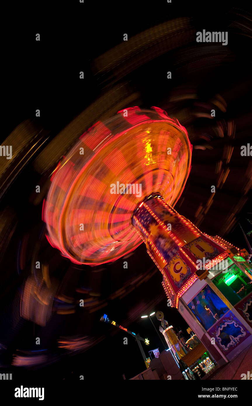 Rotating Carousel on the Munich Oktoberfest by Night Stock Photo - Alamy