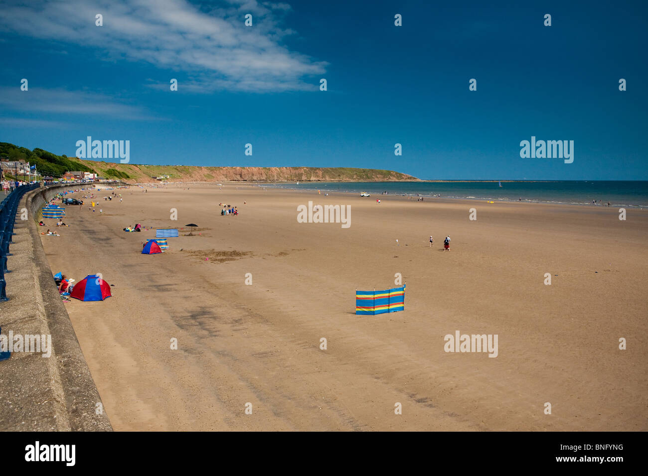 Sun Bathers Enjoying the British Summer on the Beach in the Resort of ...