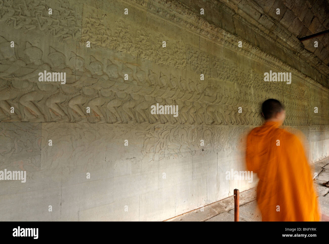 Buddhist monk bas relief angkor wat hi-res stock photography and images ...