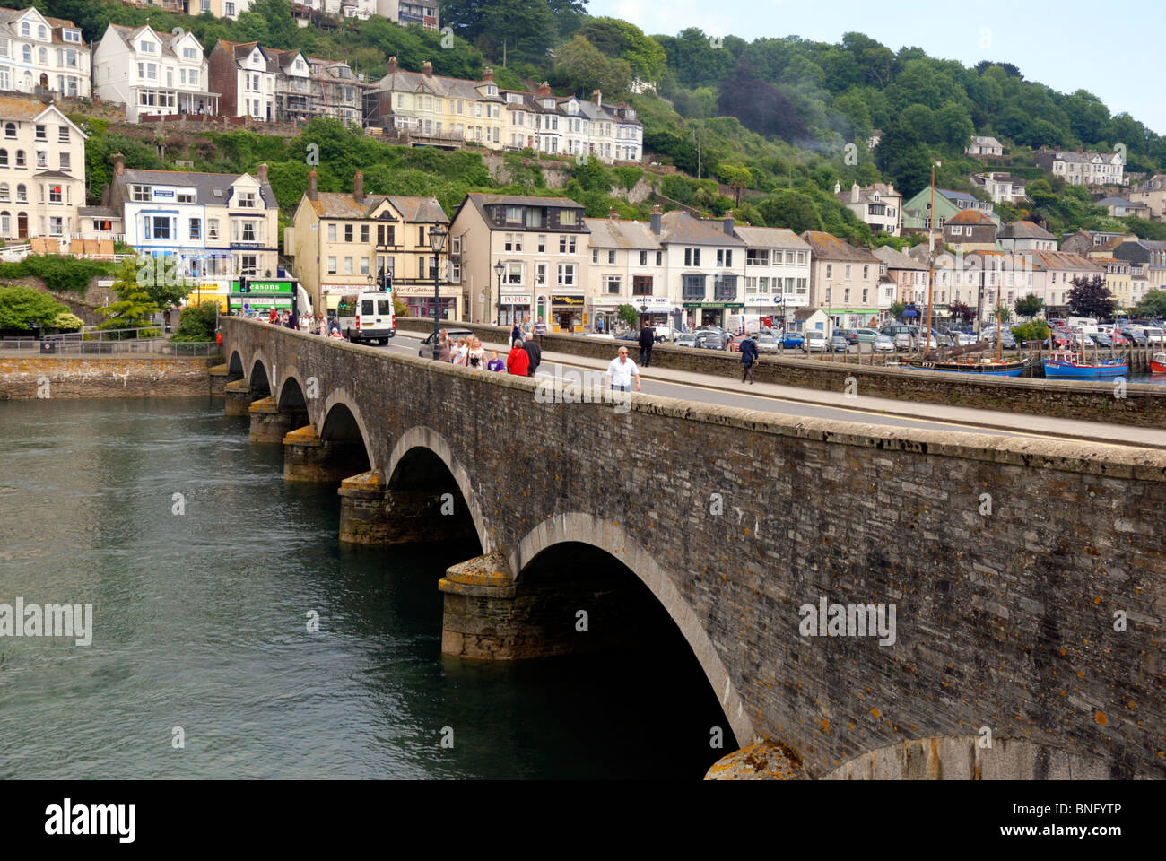 road bridge which joins looe and west looe cornwall england uk Stock ...