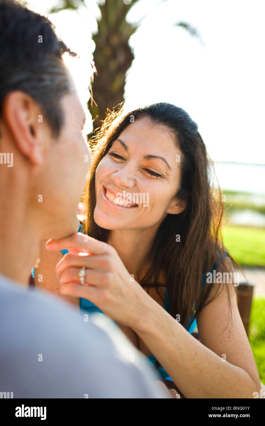 Mature couple romancing Stock Photo - Alamy