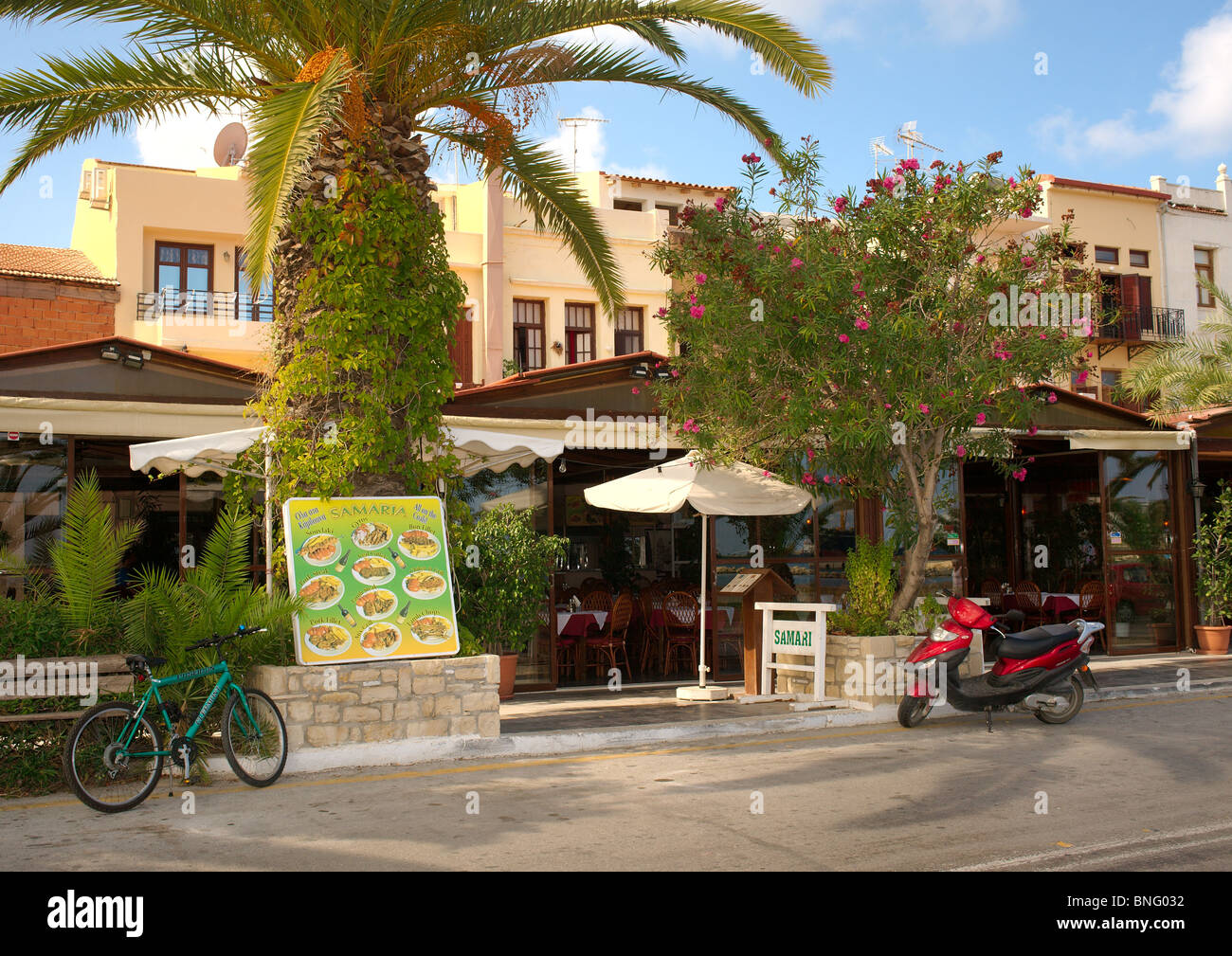 The Samari taverna restaurant Rethymno Crete Greece Stock Photo - Alamy