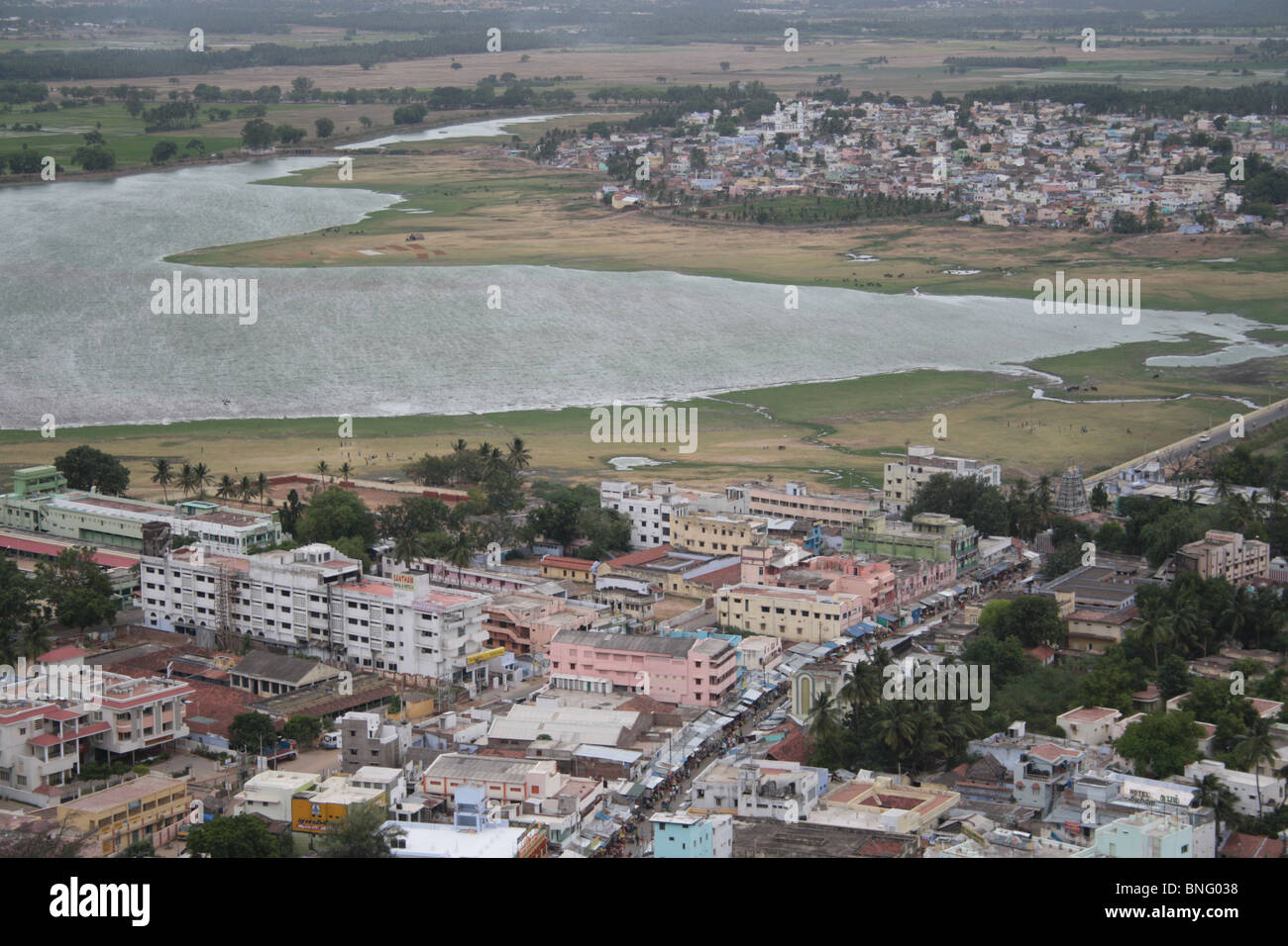lake and building arial view in pazhani temple Stock Photo - Alamy