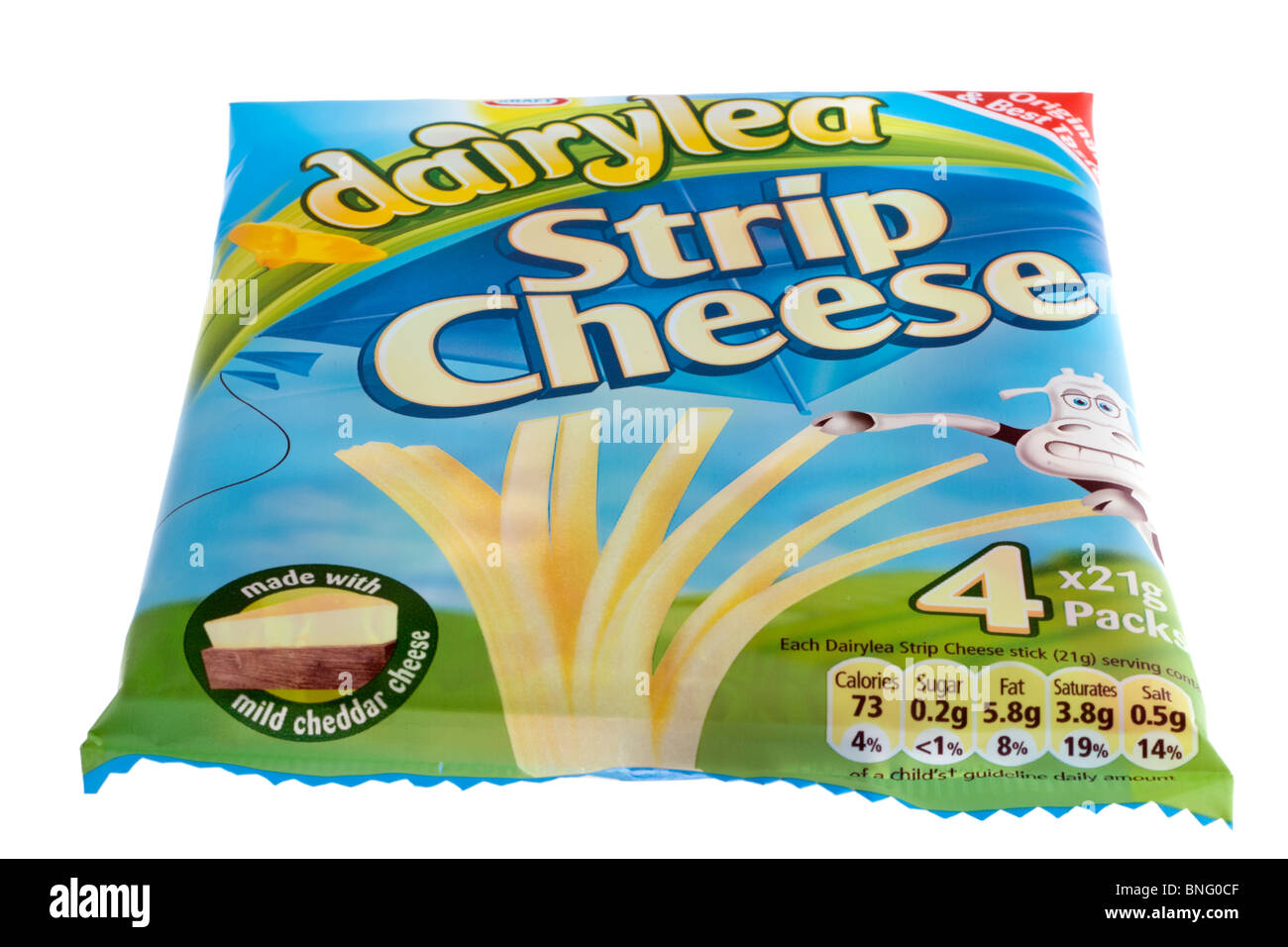 Packet of Dairylea strip cheese Stock Photo - Alamy