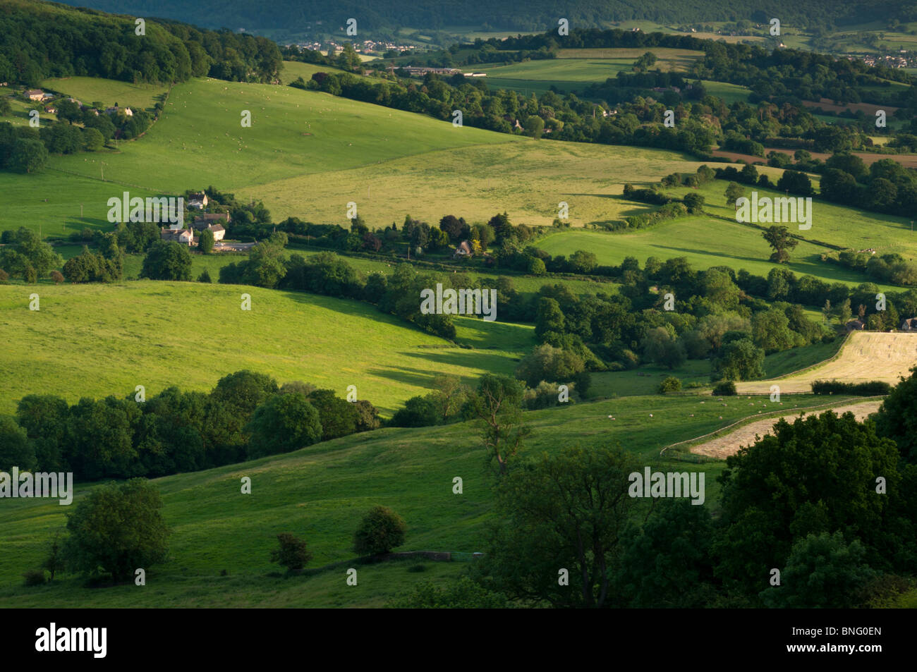 Rolling hills, Gloucestershire, Cotswolds, UK Stock Photo - Alamy