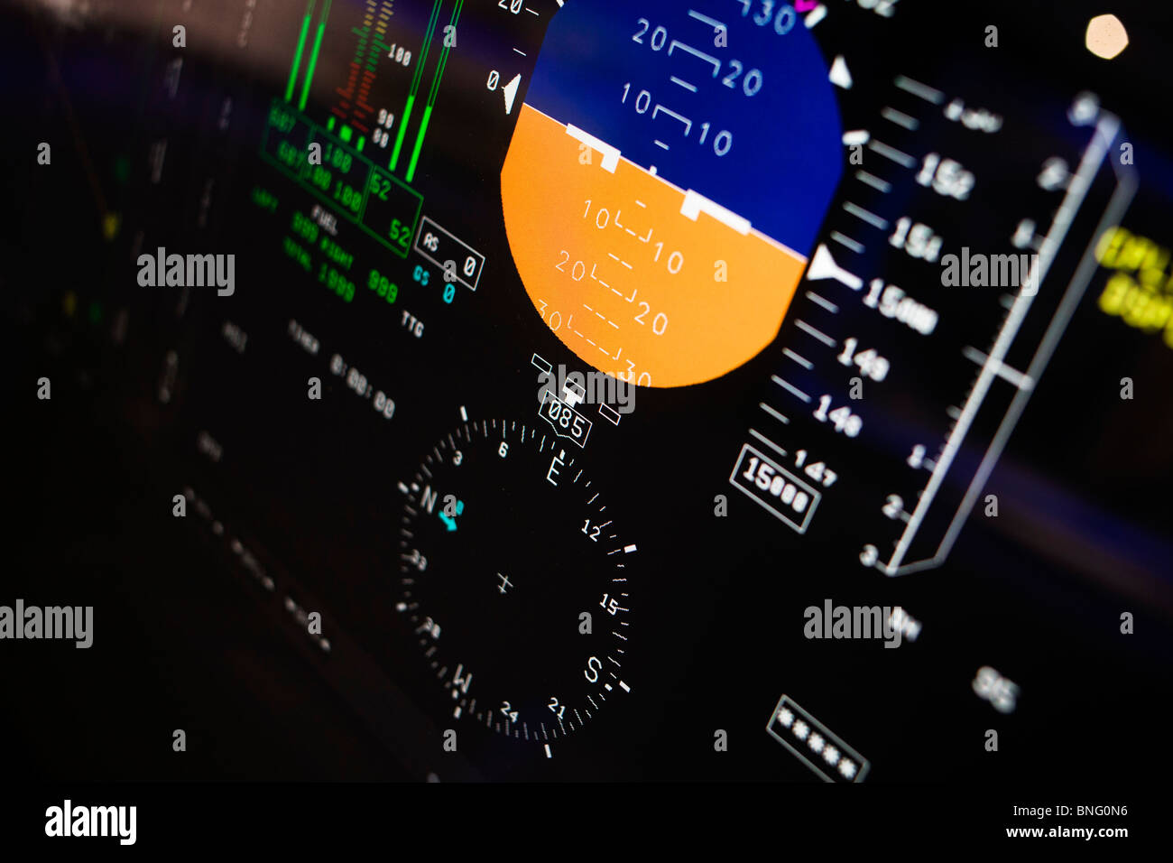 State-of-the-art cockpit LCD flight instruments made by Lockheed-Martin ...