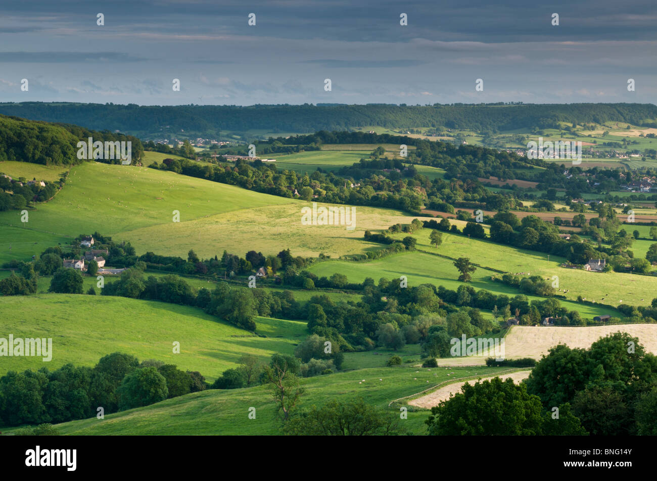Rolling hills, Gloucestershire, Cotswolds, UK Stock Photo - Alamy