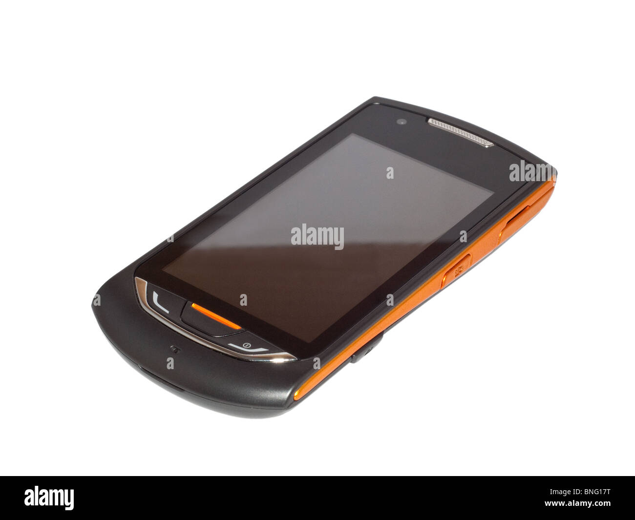 mobile phone front isolated on white background Stock Photo - Alamy