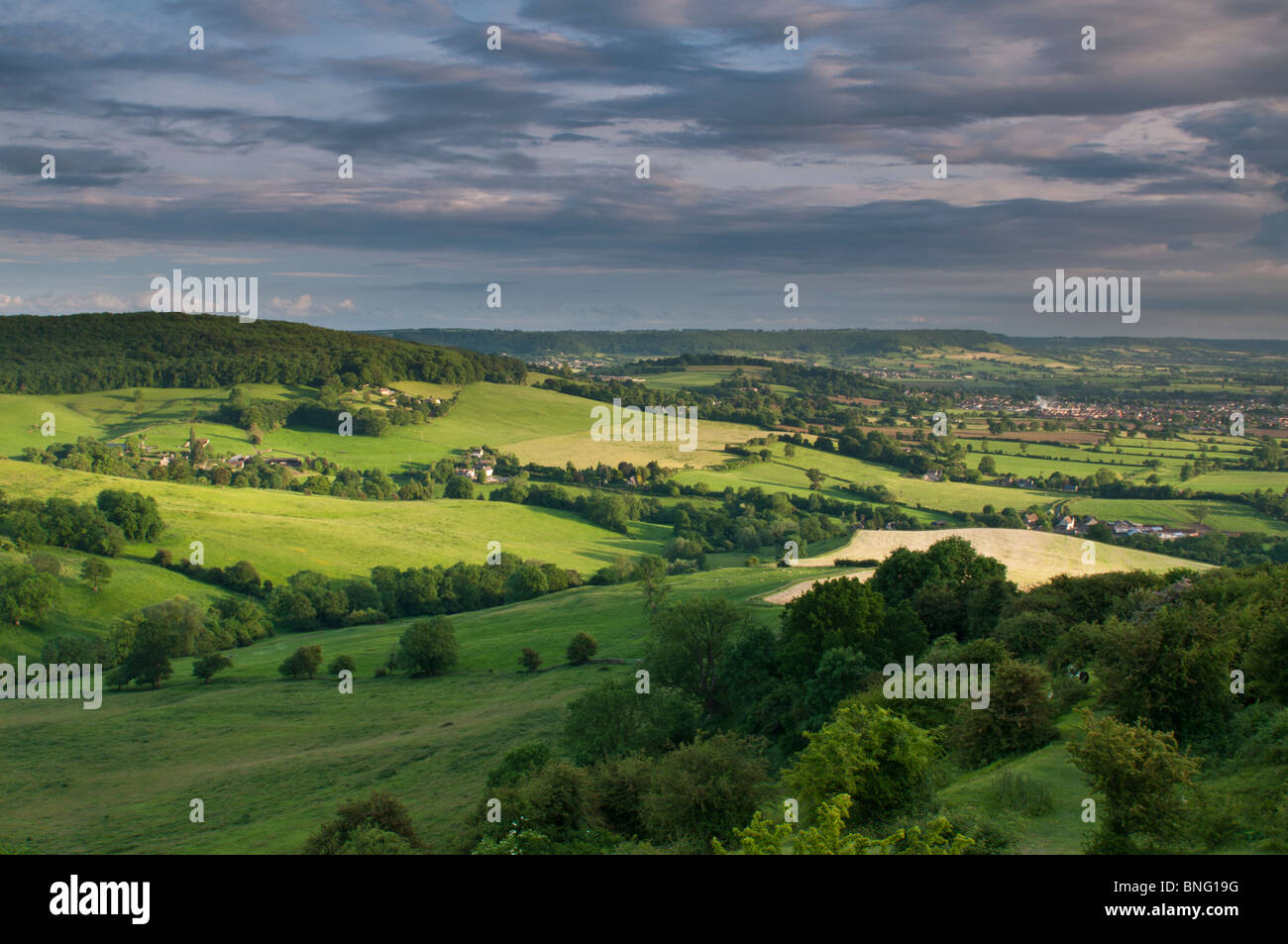 Rolling hills, Gloucestershire, Cotswolds, UK Stock Photo - Alamy