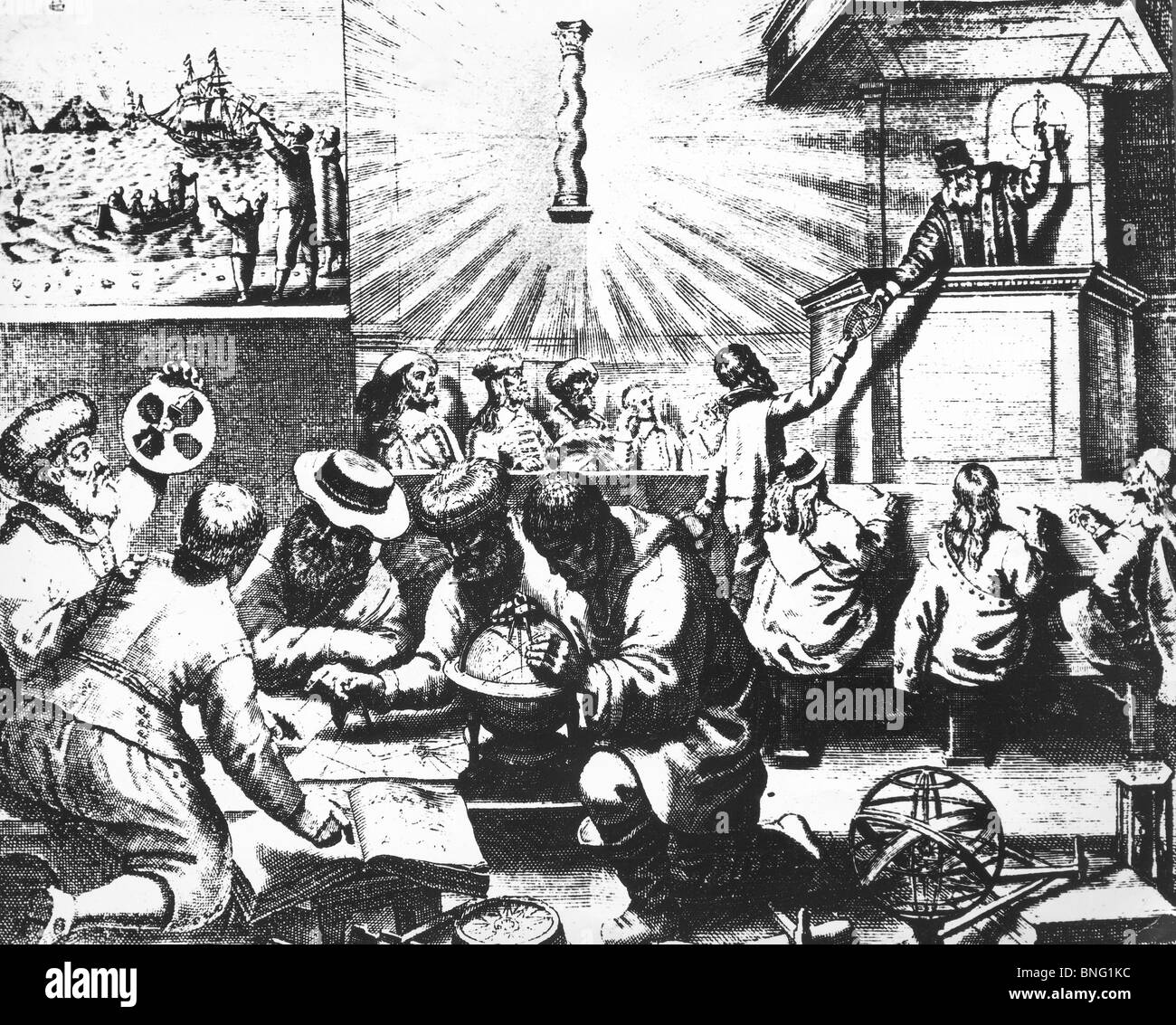 Dutch Astronomer Petrus Plancius with Pupils of His School in Amsterdam ...