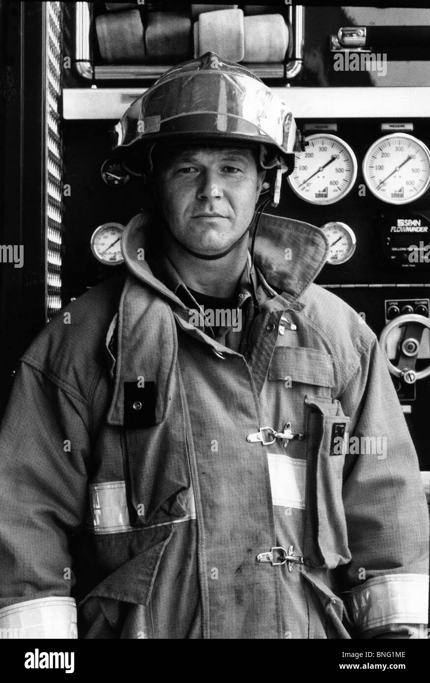 Firefighter helmet Black and White Stock Photos & Images - Alamy