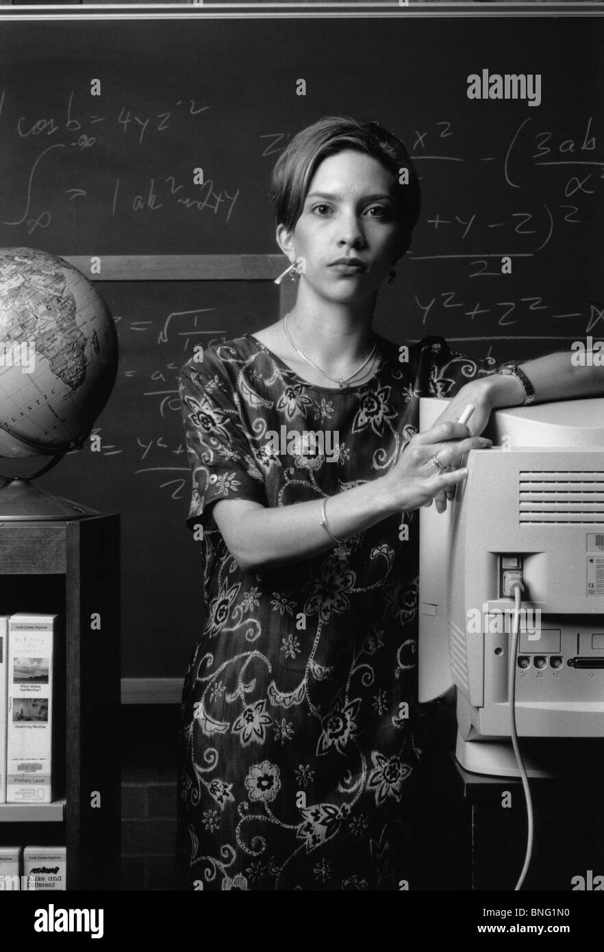 Standing teacher Black and White Stock Photos & Images - Alamy