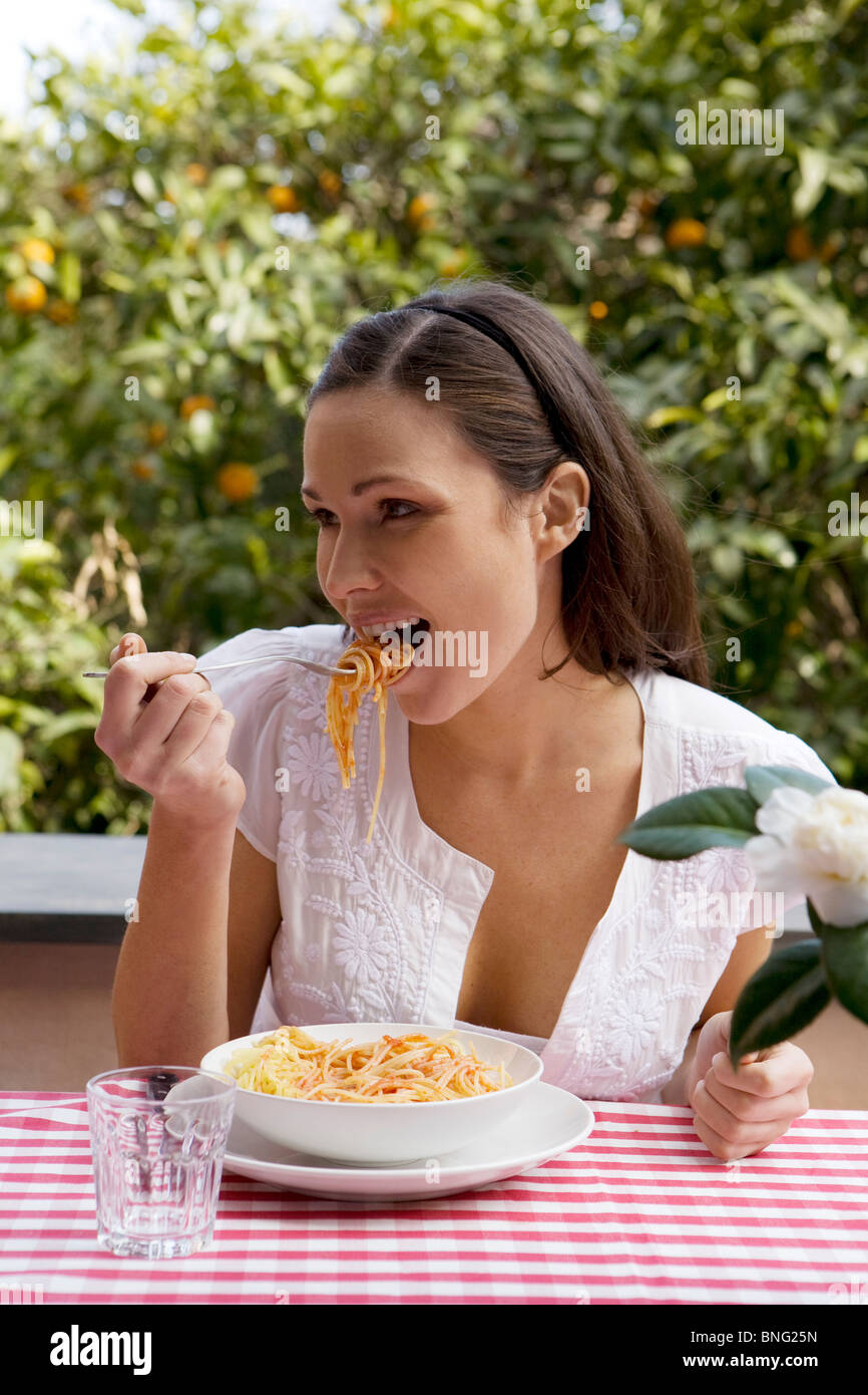 Spaghetti in mouth hi-res stock photography and images - Alamy