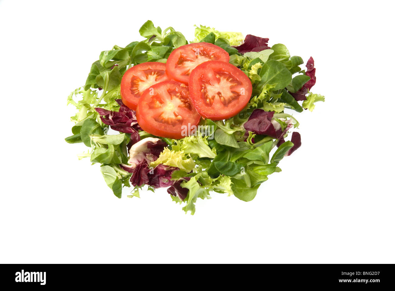 Vegetable salad tomatoes lettuce Cut Out Stock Images & Pictures - Alamy