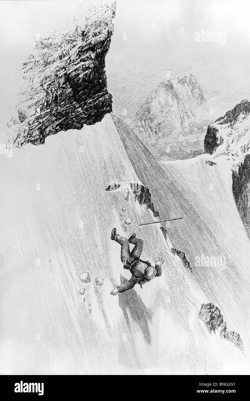 Dangerous Fall of a Edward Whymper, Matterhorn, Switzerland by unknown ...