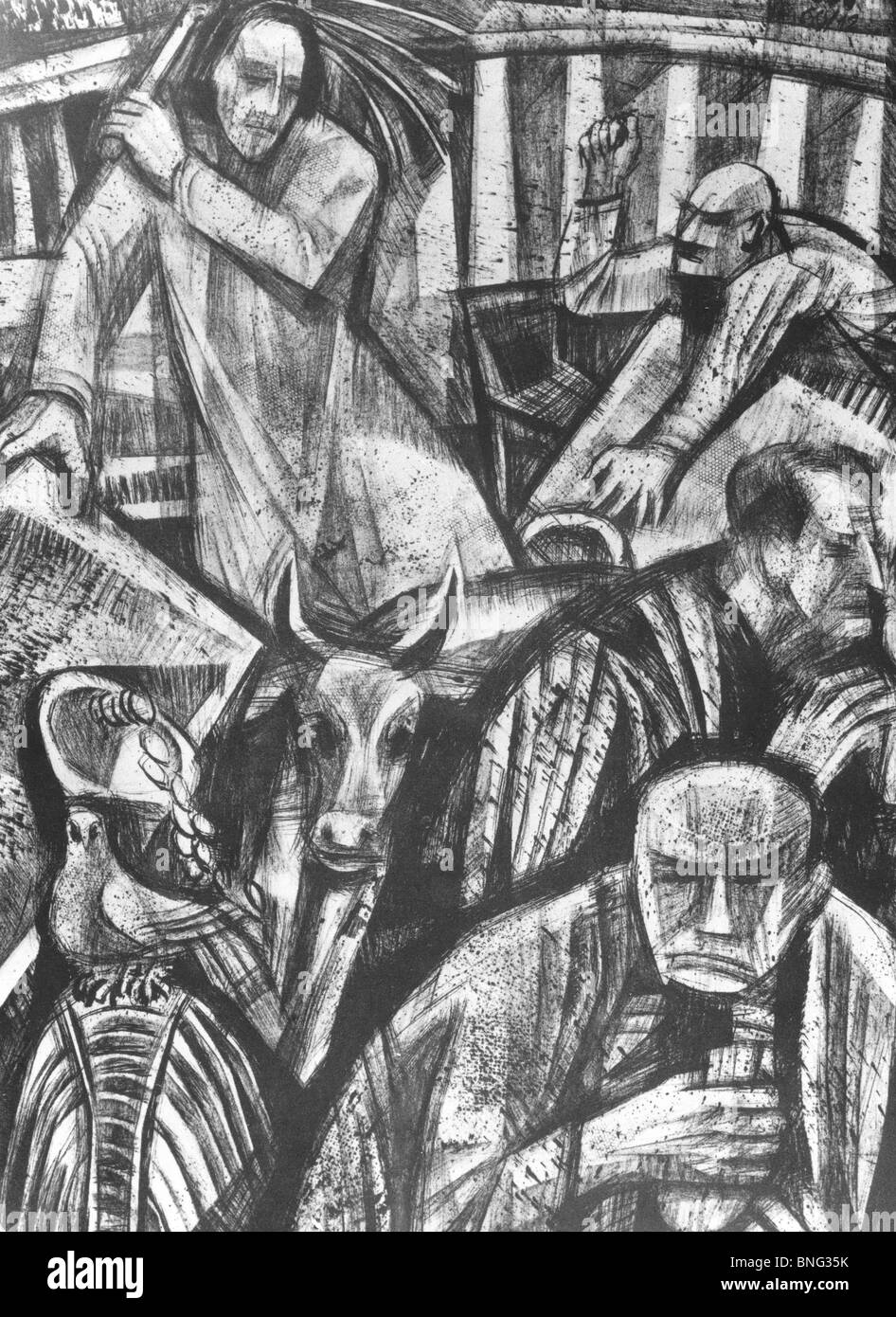 Jesus drives the merchants from the temple hi-res stock photography and ...