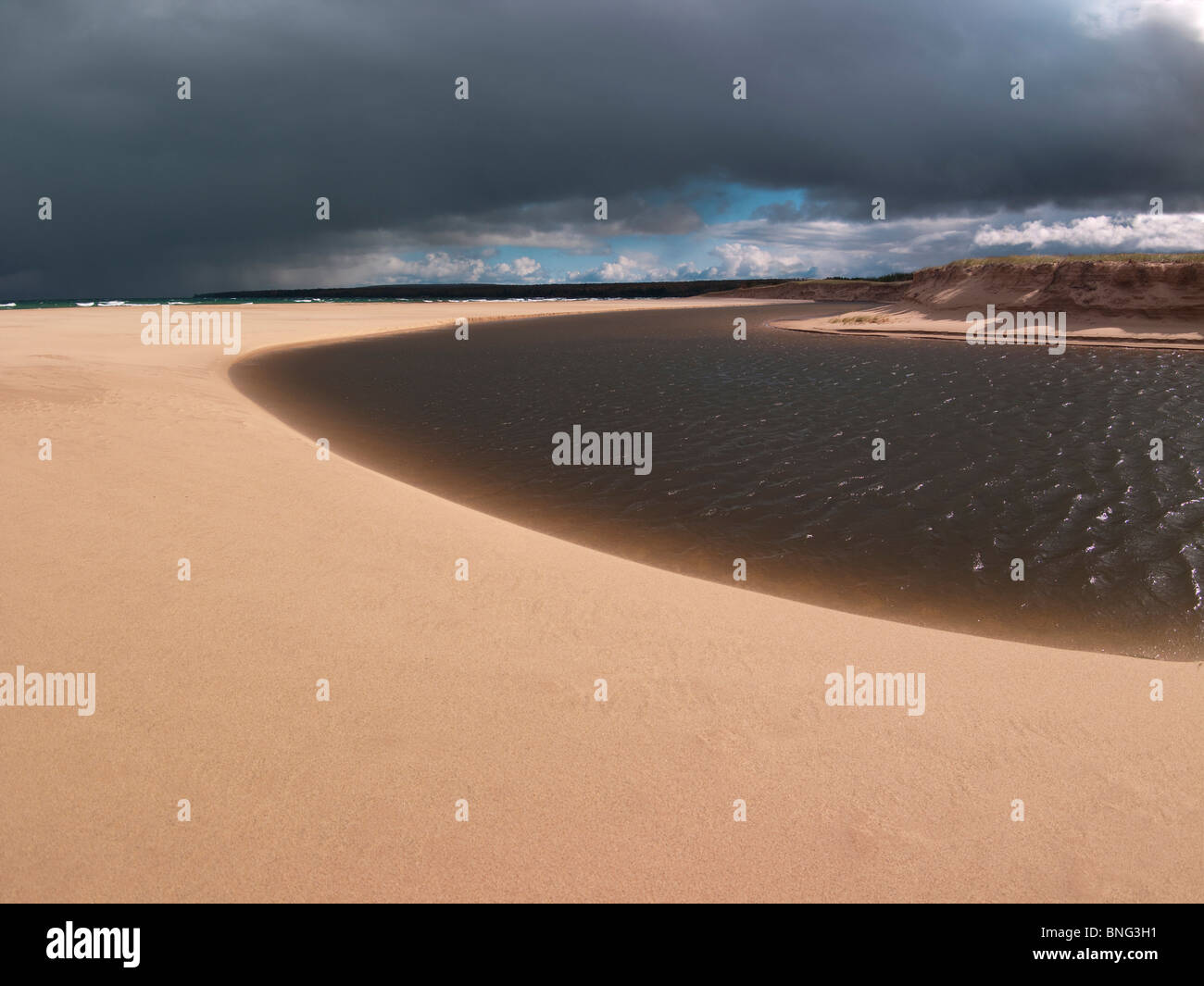 Clouds over the beach, Au Train Bay, Lake Superior, Au Train, Michigan ...