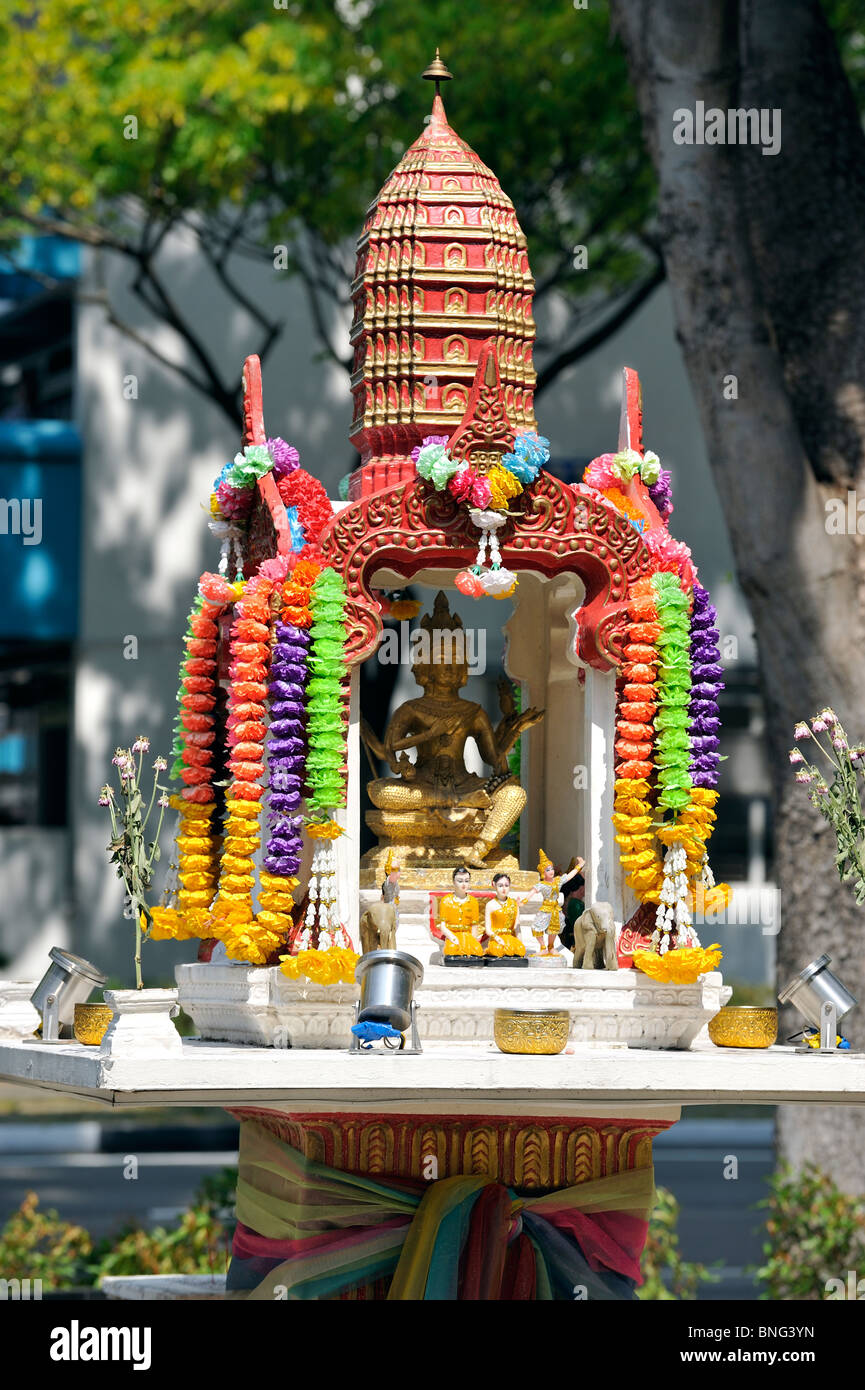 Small shrine for offerings and puja to bring good fortune to the Hawker ...