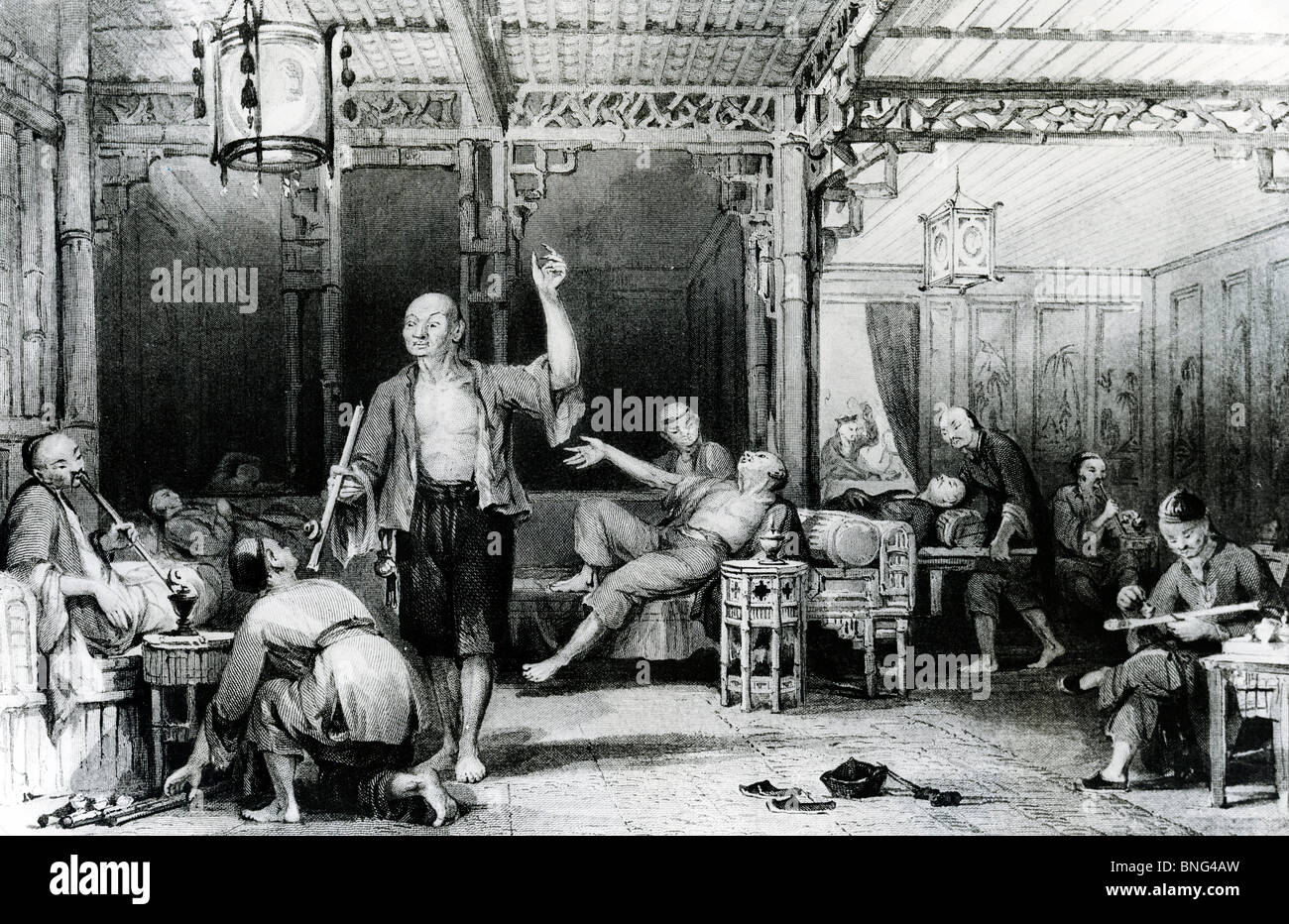 Chinese Opium Place by unknown artist, 19th Century Stock Photo - Alamy