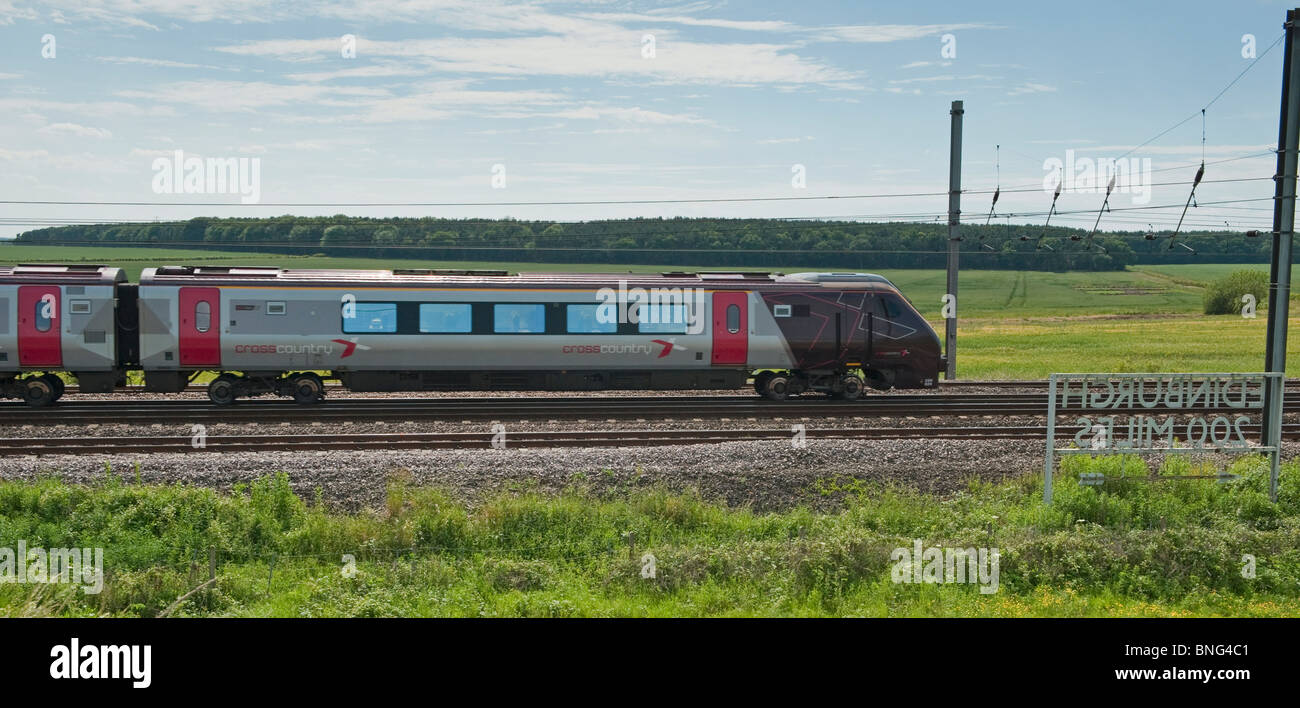 An express train going through the Yorkshire countryside Stock Photo ...