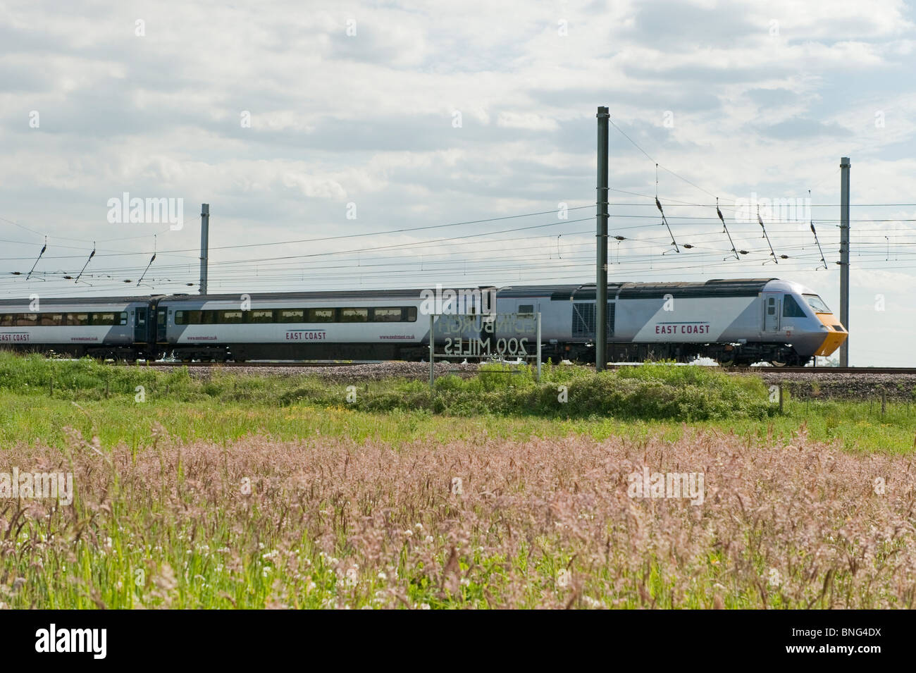 An express train going through the Yorkshire countryside Stock Photo ...