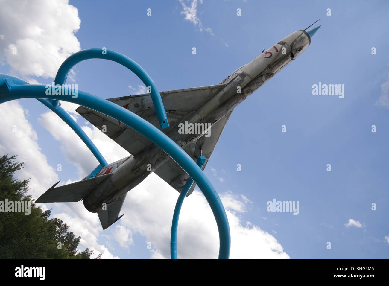 Soviet fighter plane monument on sky background Stock Photo - Alamy