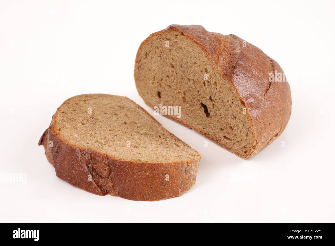 Dark rye bread isolated on white background Stock Photo - Alamy