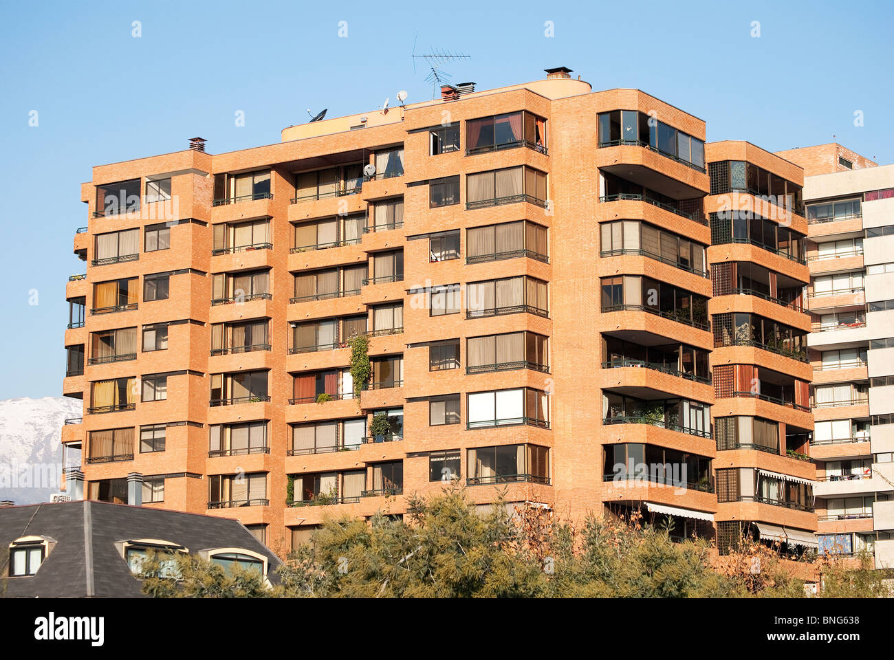 Buildings Santiago city, chili Stock Photo - Alamy