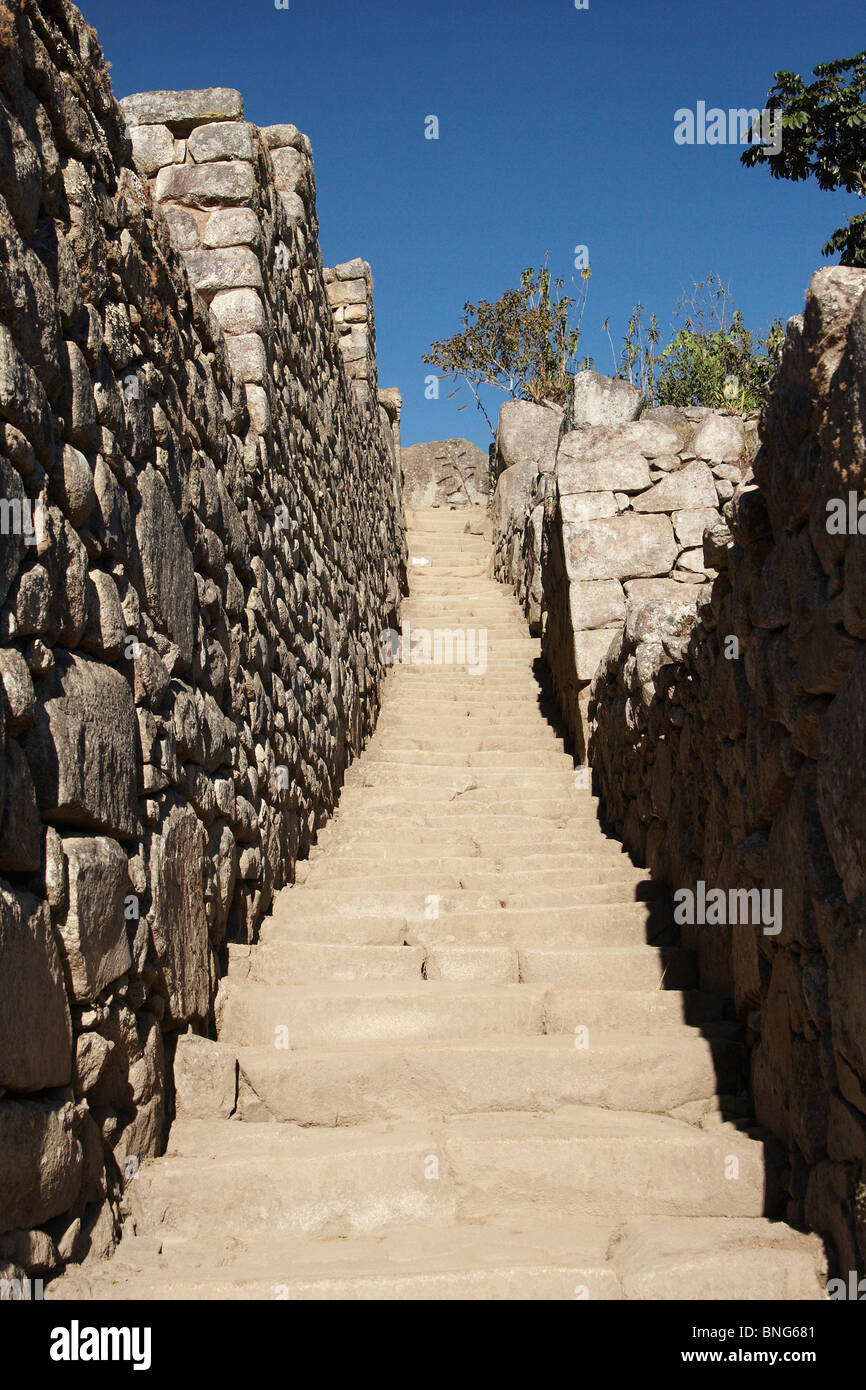 Machu picchu vertical stairs hi-res stock photography and images - Alamy