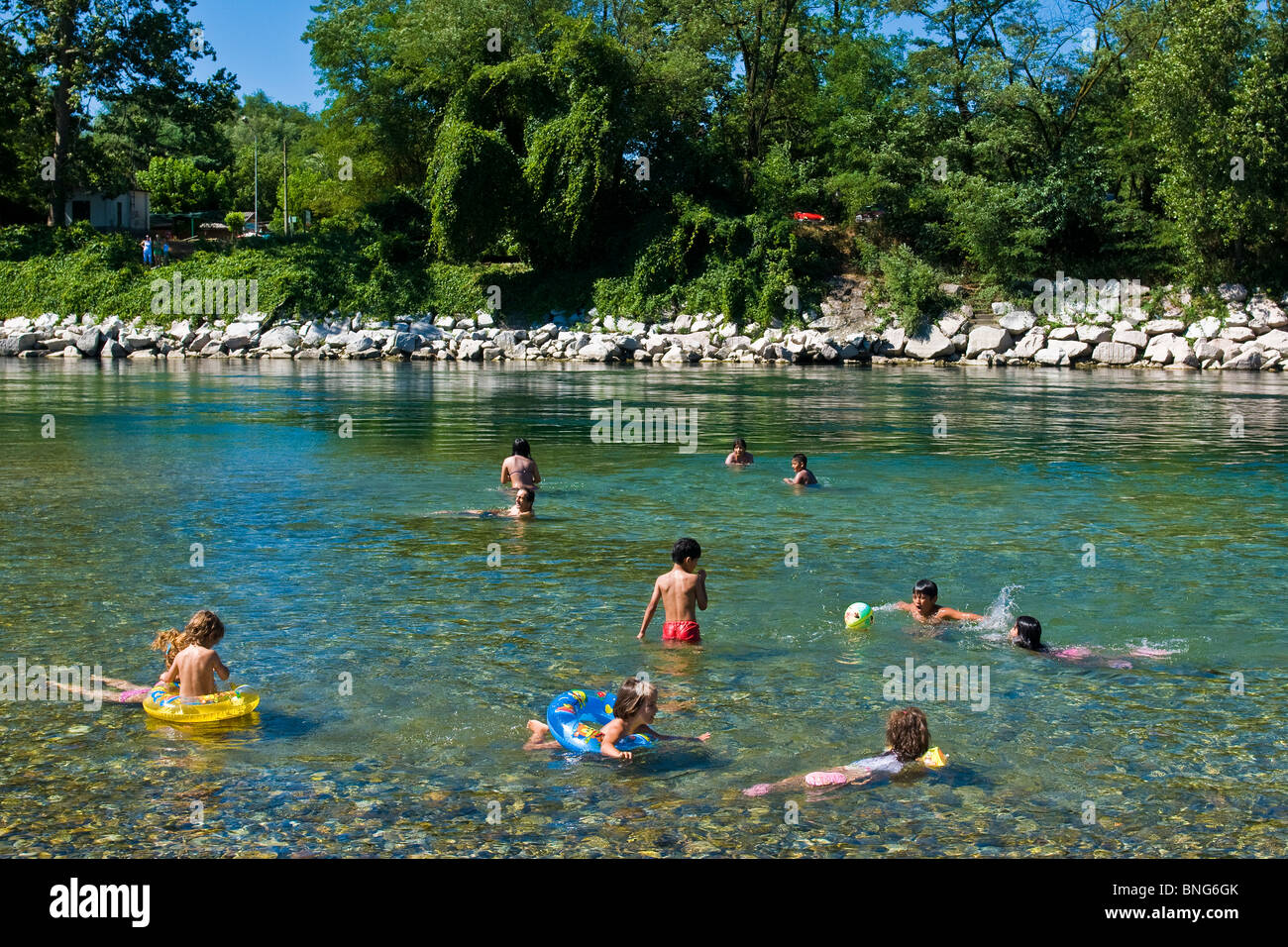 Turbigo bridge, Ticino river, Italy Stock Photo - Alamy
