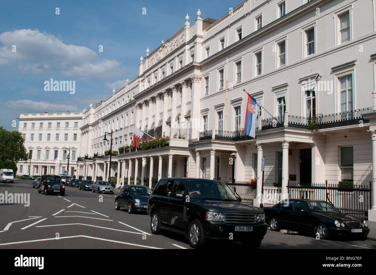 Embassies on Belgrave Square, London, SW1, UK Stock Photo - Alamy
