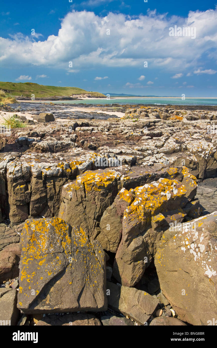 Harkess Rocks near Bamburgh, looking toward Budle Bay and the north ...