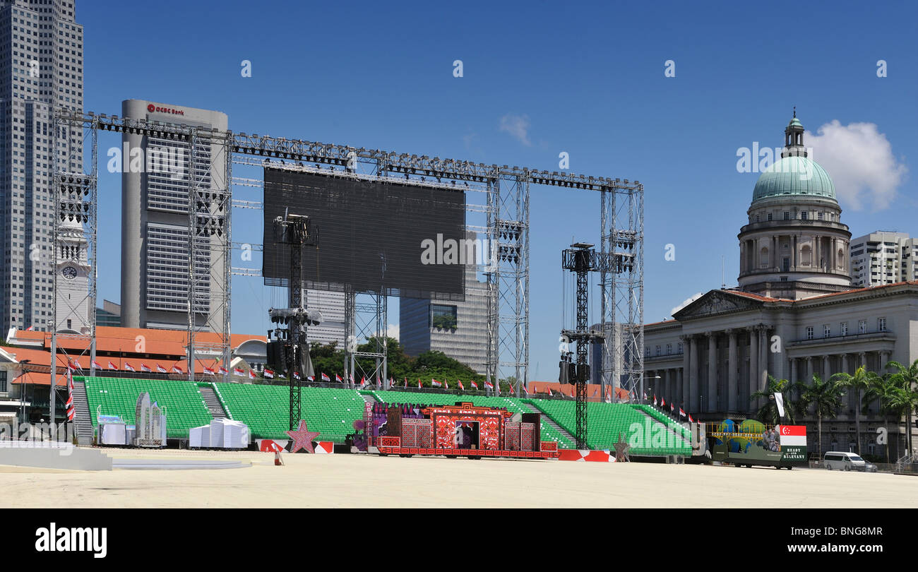 Temporary structures in Central Padang in Singapore transform it into ...