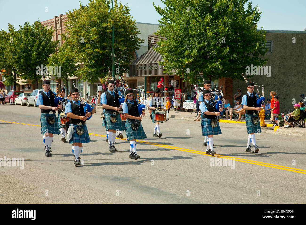 A bagpipe and marching in the Carmen, Manitoba parade Stock Photo - Alamy