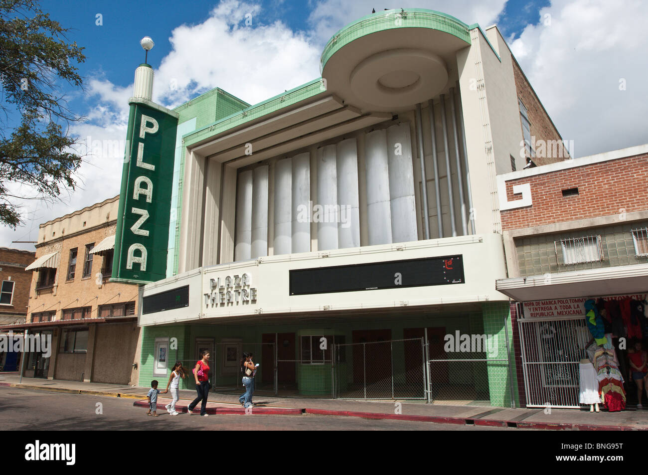 Texas, Laredo. Plaza Theater in Old Historic District of Laredo Stock ...