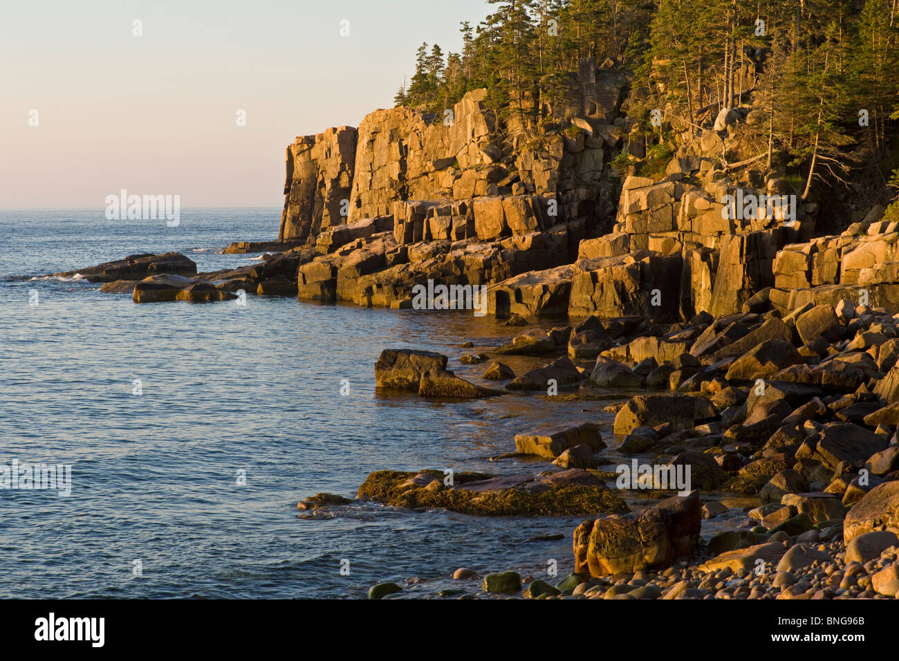 Otter Cliff from Monument Cove, Early Morning, Acadia National Park ...