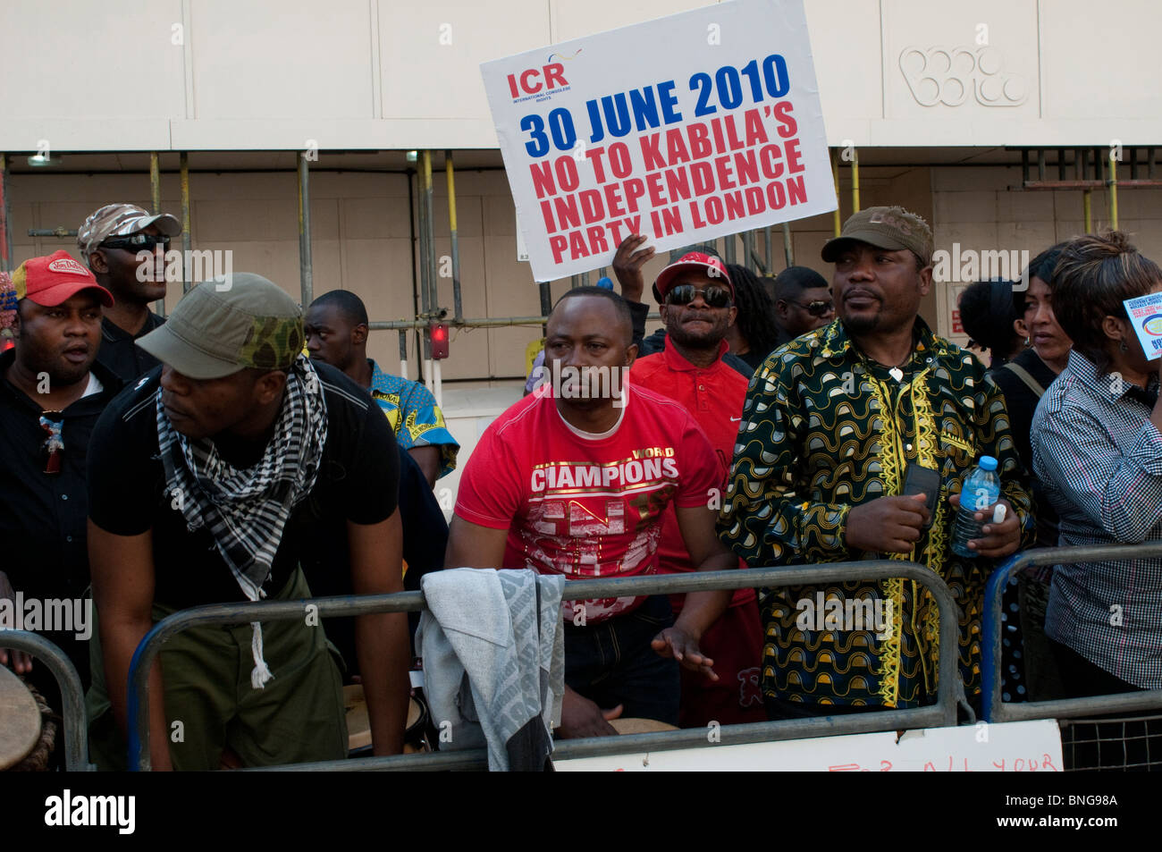 Congolese human rights protest in front of Belgium Embassy, London, UK ...