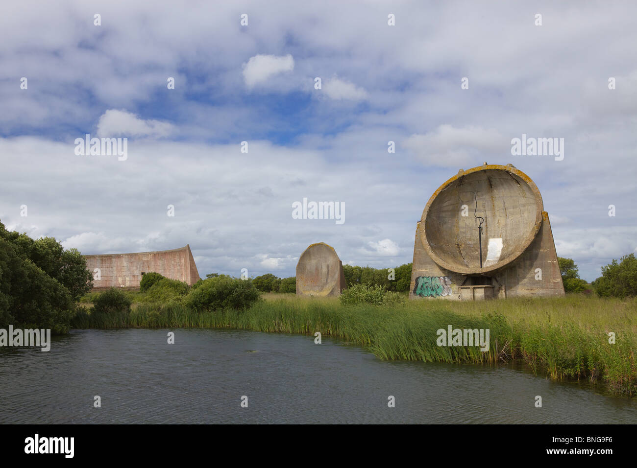 Acoustic mirror complex,, Denge, near Dungerness, Kent. There are three ...