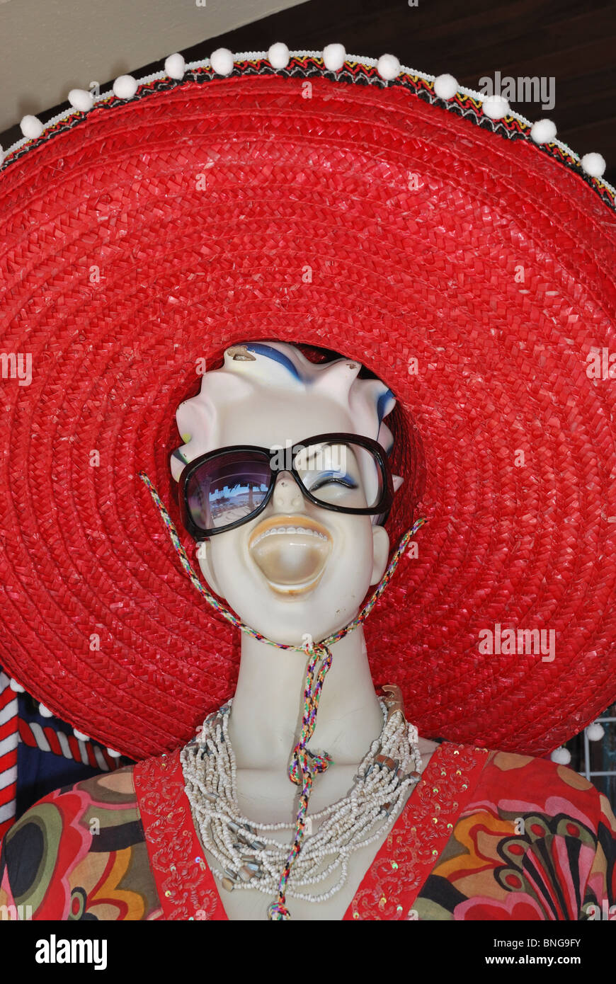 A shop front mannequin at the seaside resort of Lopud, Elafiti Islands ...