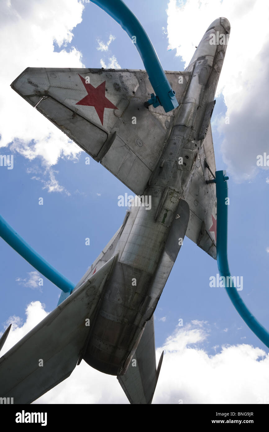Soviet fighter plane monument on sky background Stock Photo - Alamy