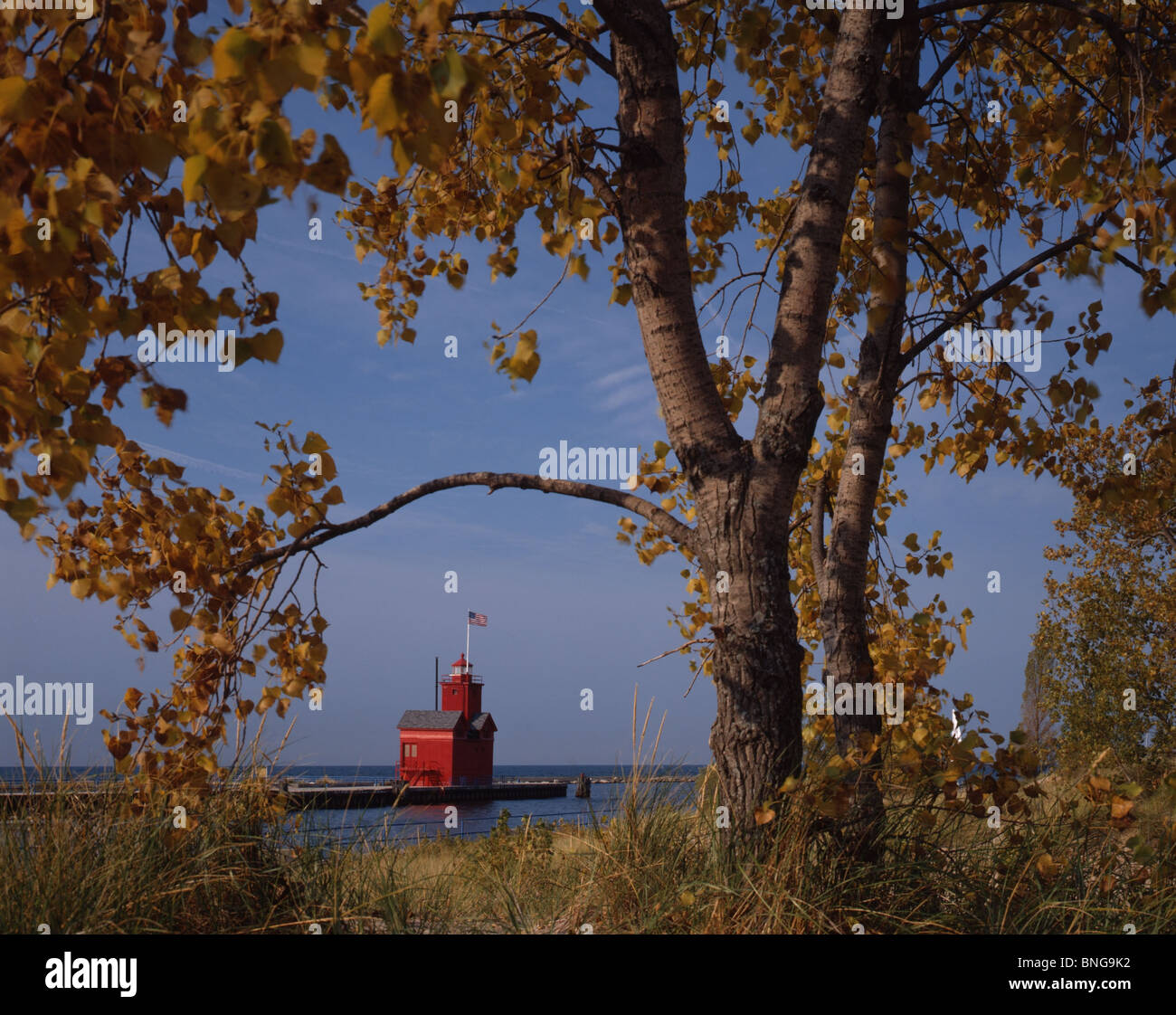 Holland harbor lighthouse lake macatawa hi-res stock photography and ...