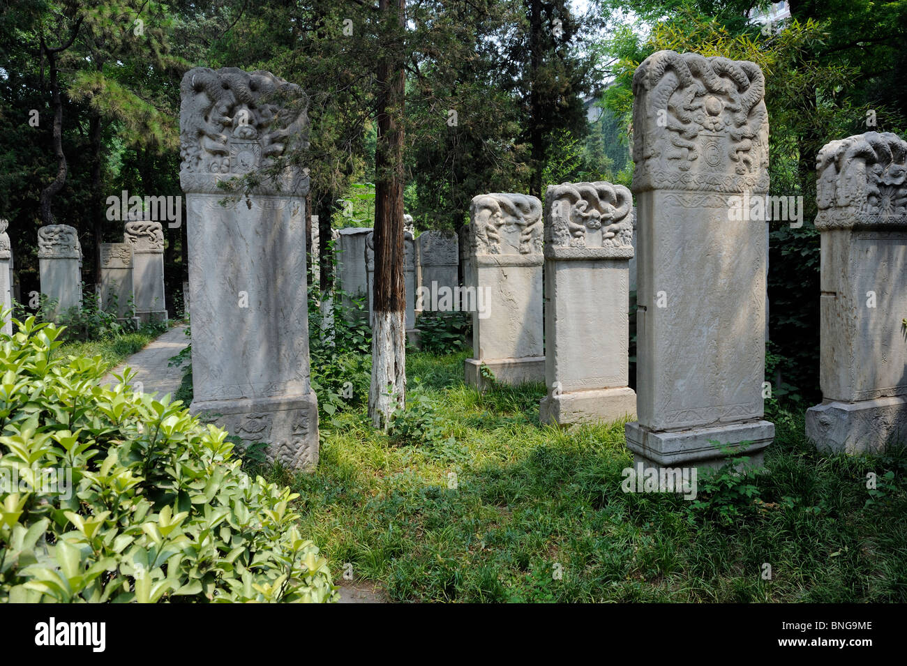 The tombstones of the Jesuit missionaries in Beijing, China Stock Photo ...