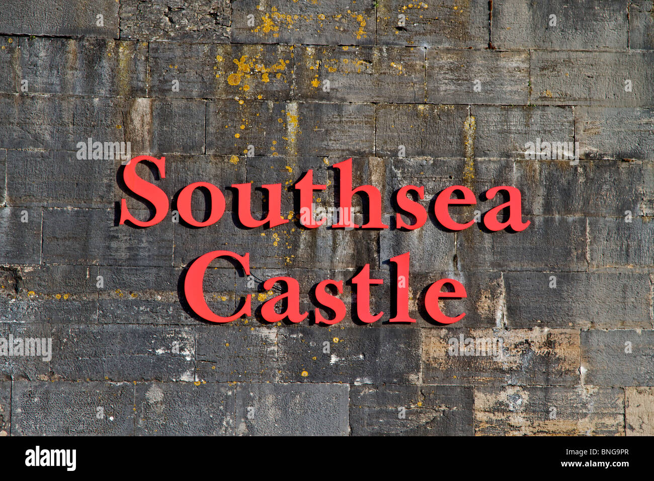 Southsea Castle sign on wall of castle Stock Photo - Alamy